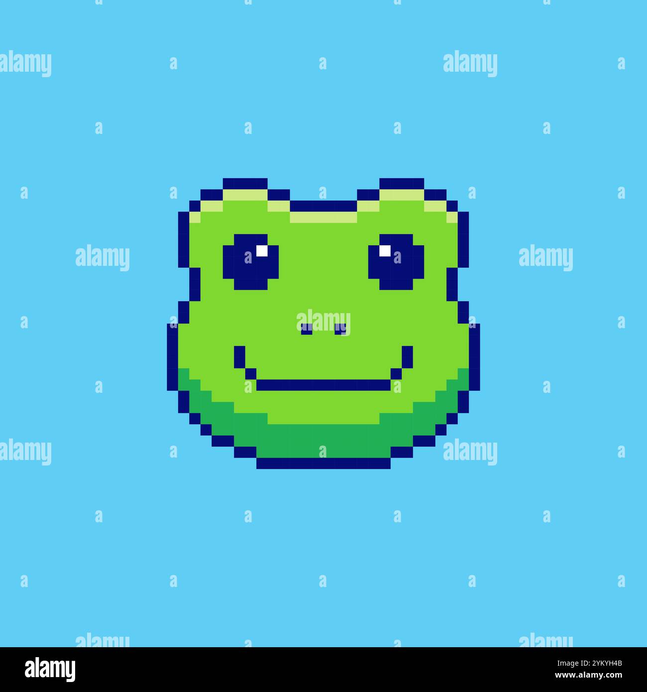 Pixel art Cute Frog Face game asset design Stock Vector Image & Art - Alamy