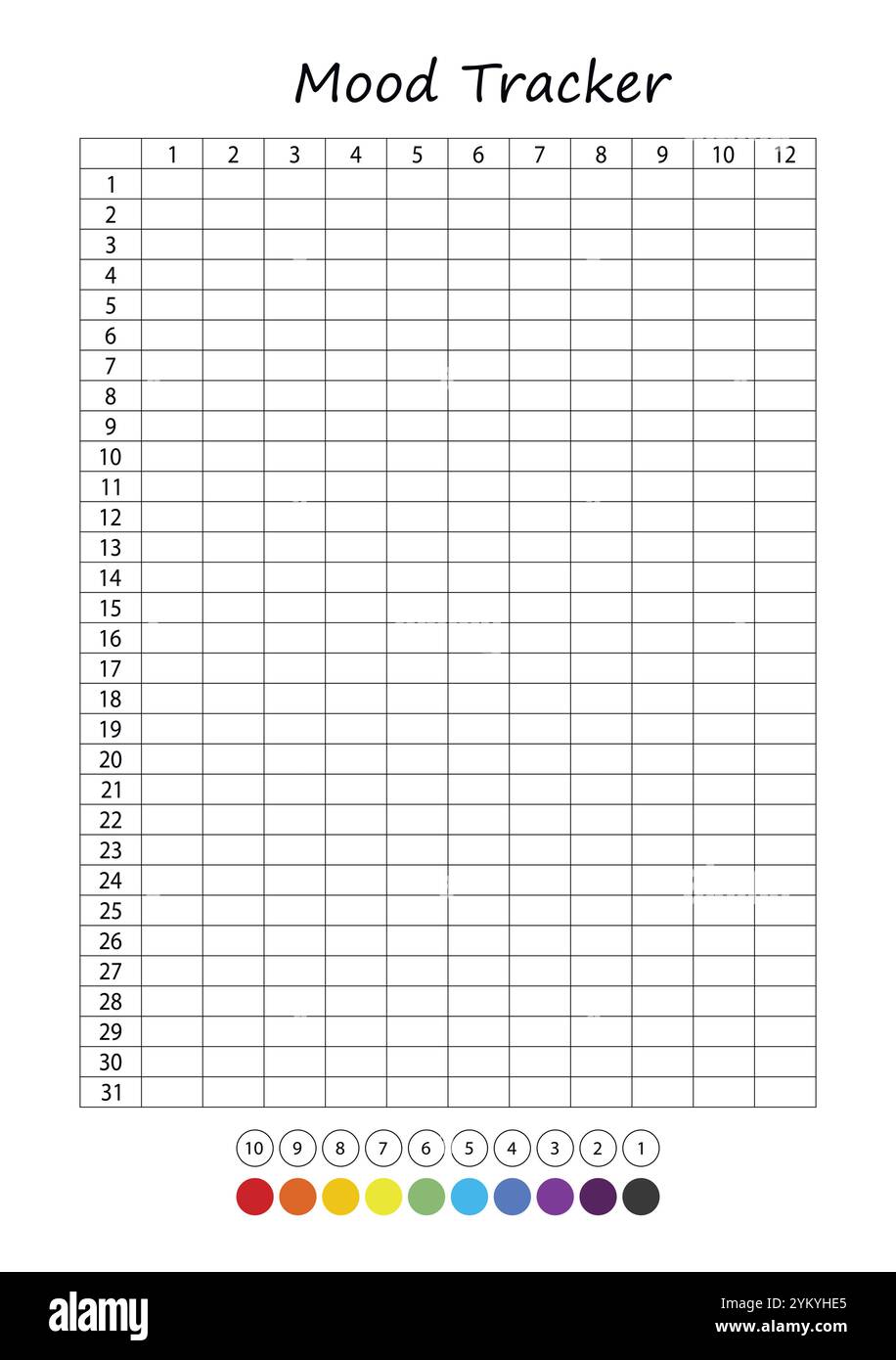 Mood tracker in pixels. Calendar munthly, yearly, weekly, dayly ...