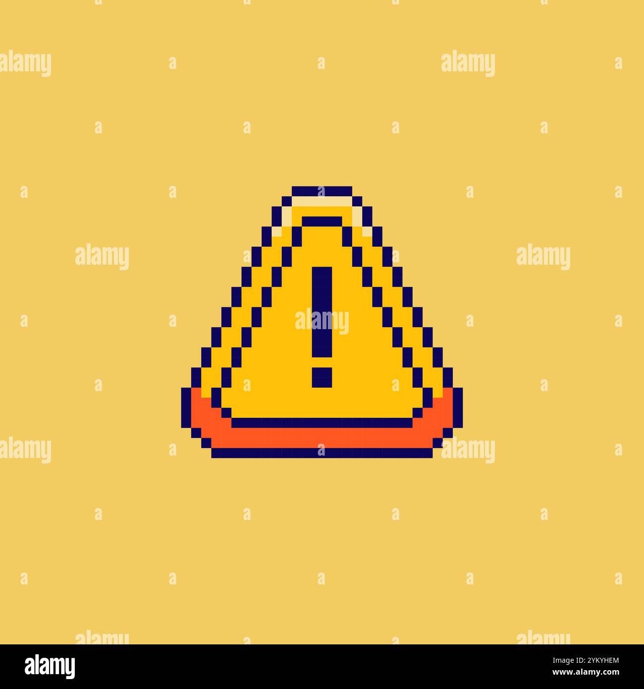 Pixel art Warning Sign with Exclamation Mark game asset design Stock ...