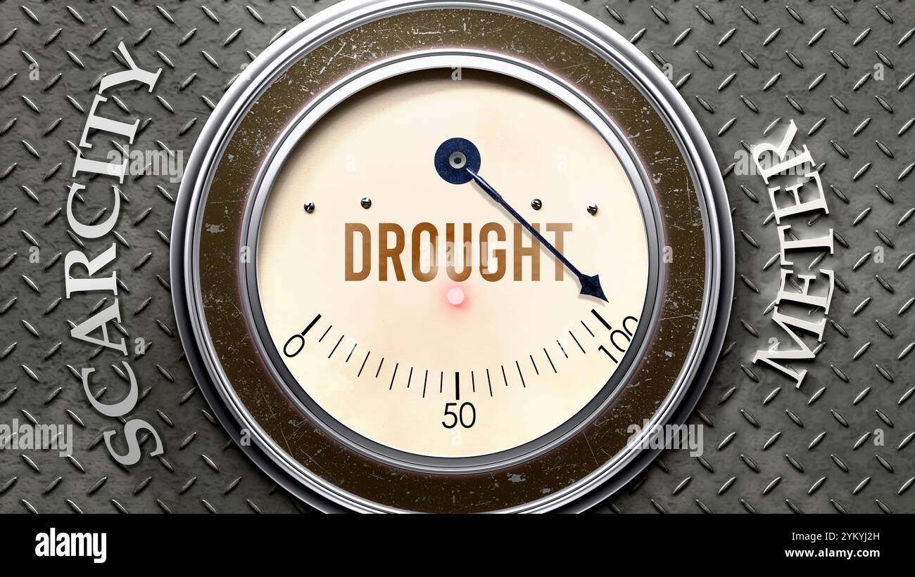 Drought and scarcity meter that is hitting a full scale hi-res stock ...