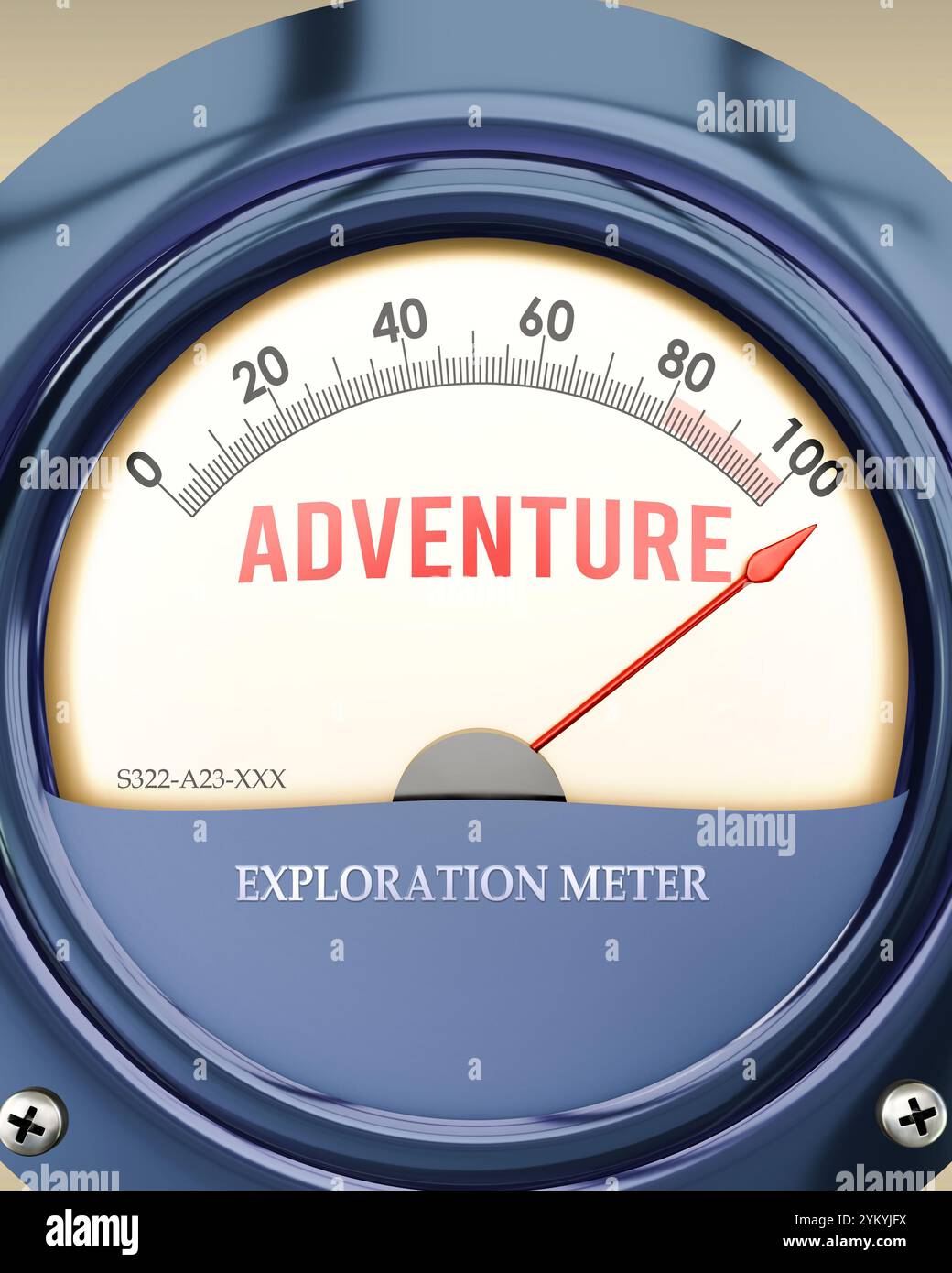 Adventure and Exploration Meter that is hitting a full scale, showing a ...