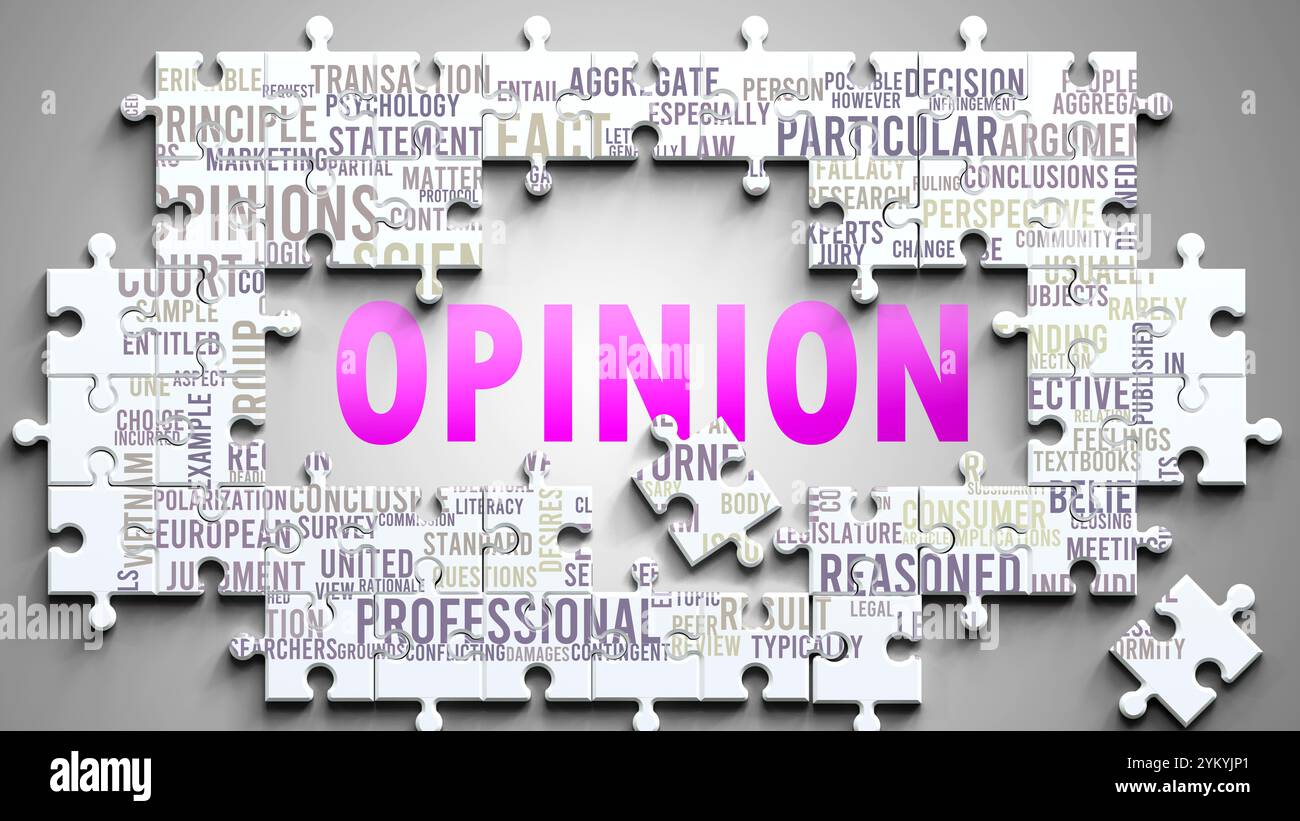 Opinion being a complex subject, related to other important topics ...