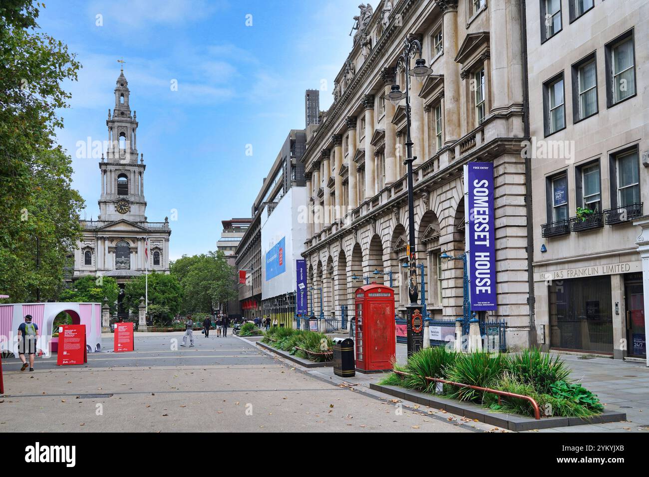 London, UK - Sept. 22, 2024: Church of St. Mary le Strand, and Somerset ...