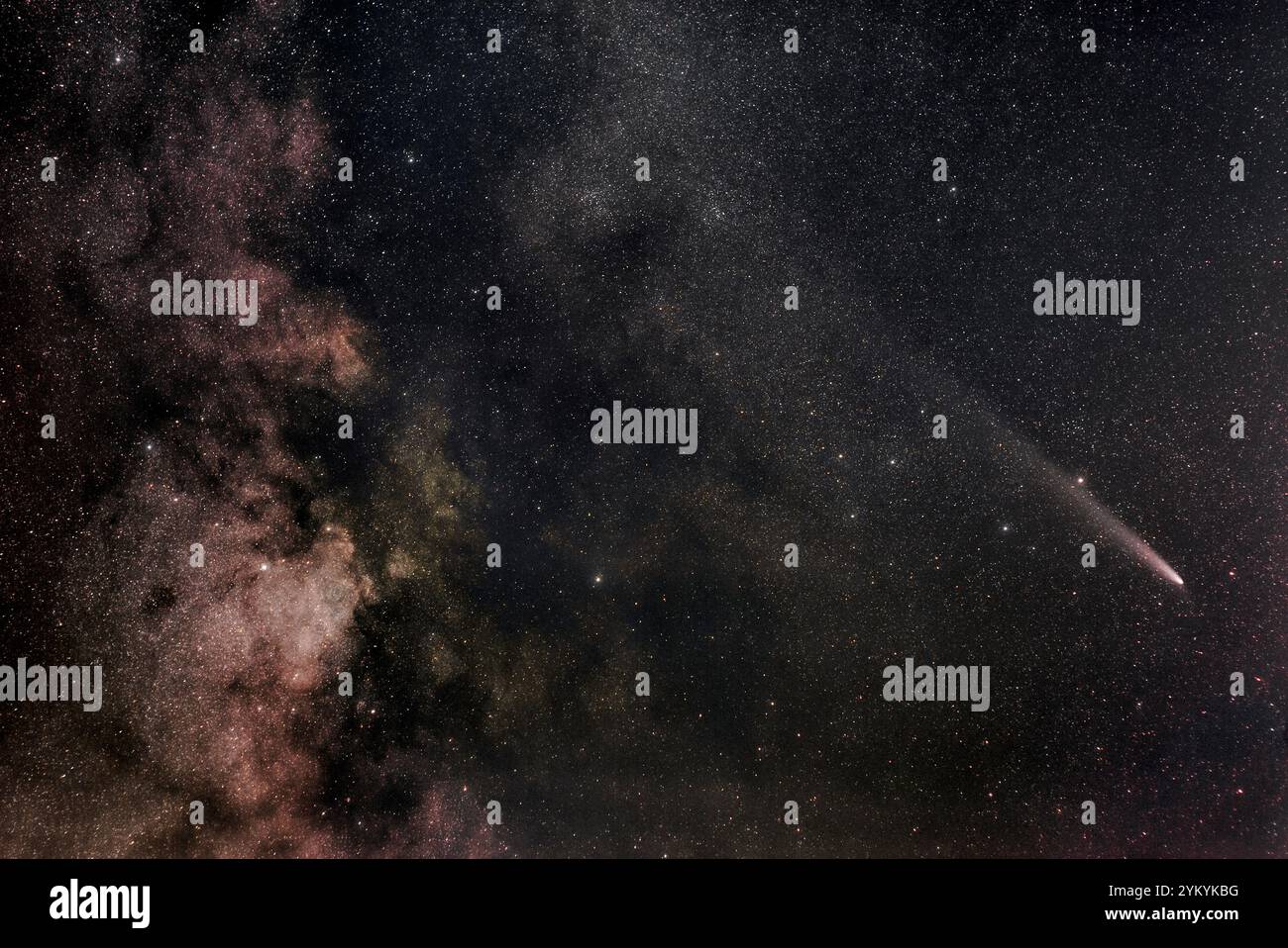 Comet Tsuchinshan-ATLAS (also known as Comet C/2023 A3) flying by the Scutum Star Cloud in the ...