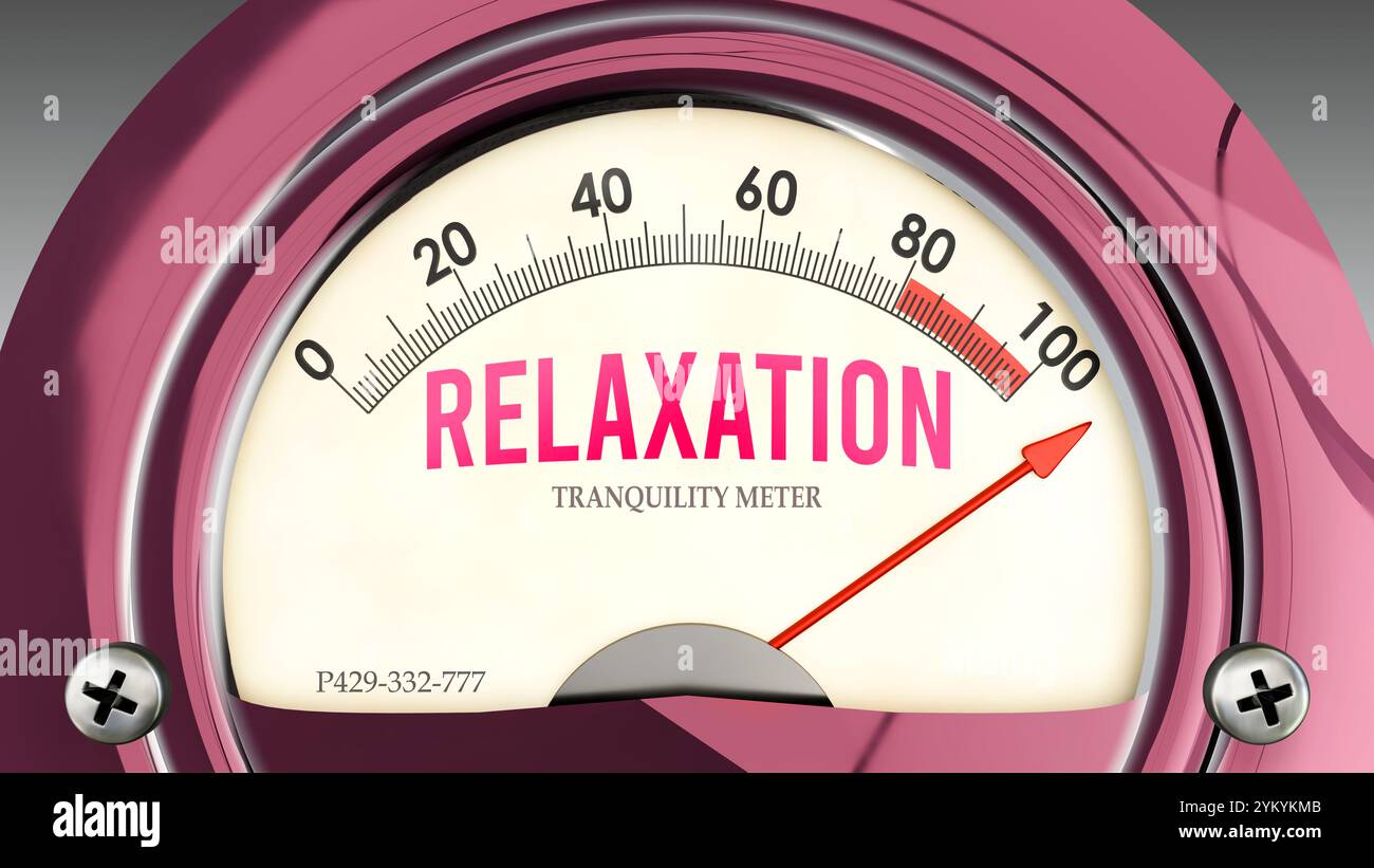 Relaxation and Tranquility Meter that is hitting a full scale, showing ...