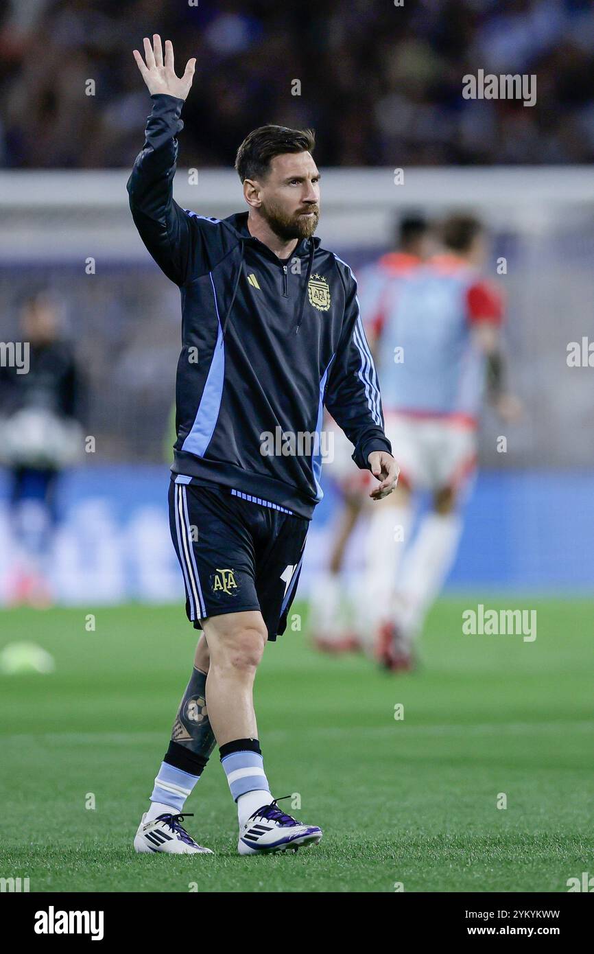 Buenos Aires, Argentina - November 20, 2024: Lionel Messi making pre ...