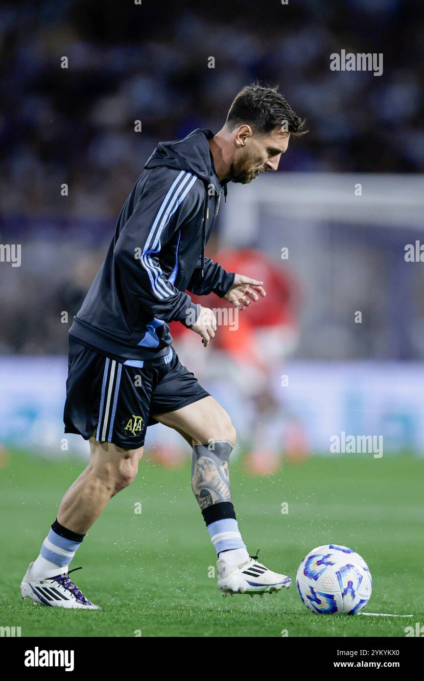 Buenos Aires, Argentina - November 20, 2024: Lionel Messi making pre ...