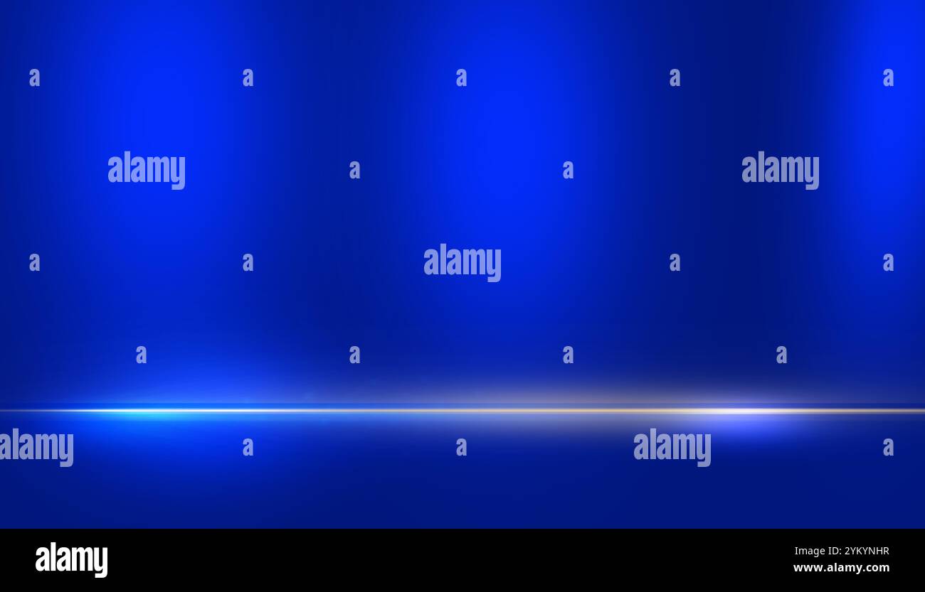 Blue lights gradient studio room, abstract background pattern, walls ...