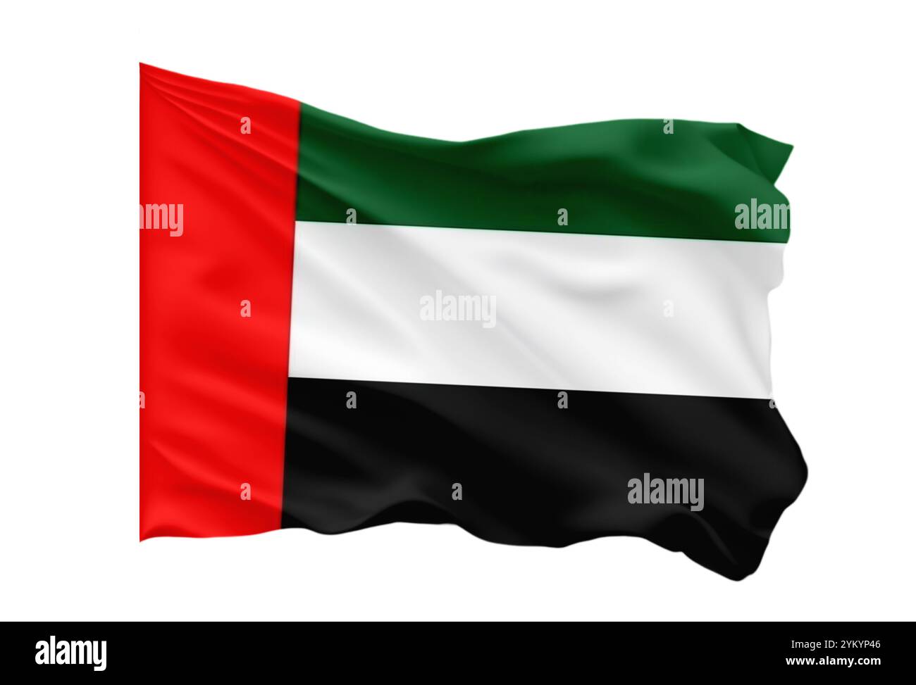 United Arab Emirates flag isolated on white background with clipping ...