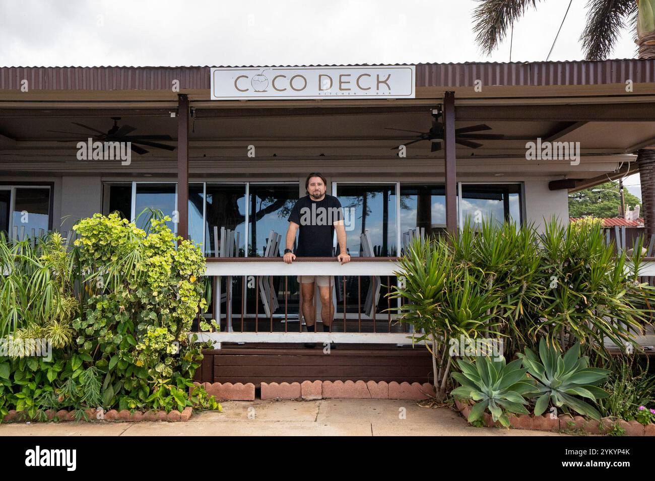 Javier Barberi, one of the owners of Mala Ocean Tavern, Coco Deck, and Pizza Paradiso, poses for ...