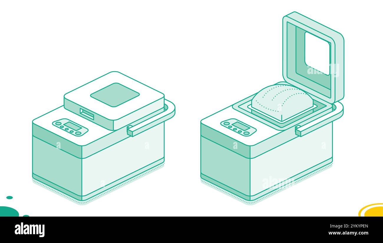 Isometric bread maker icon isolated on white background. Vector ...