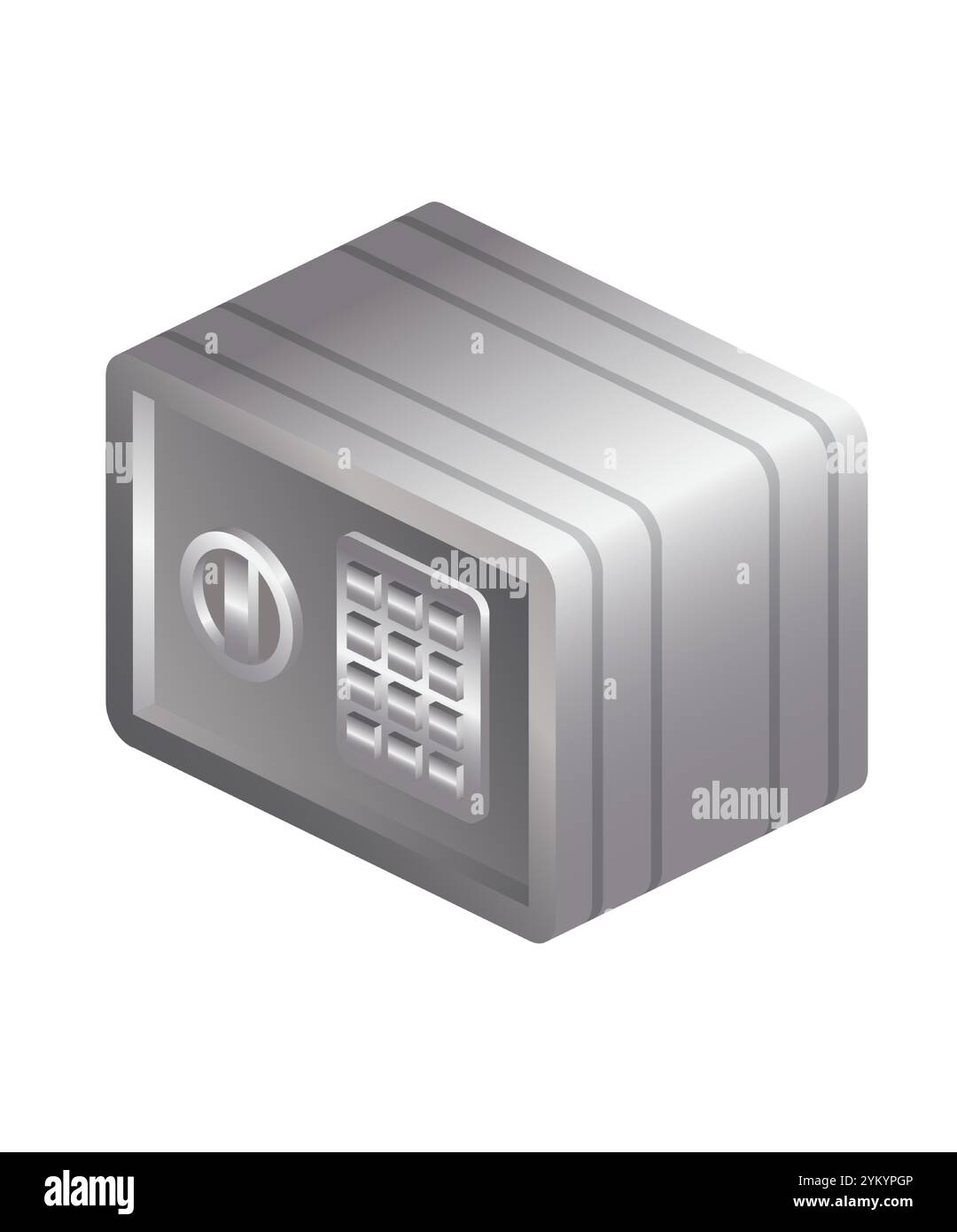 Isometric Gray Safe Object Isolated On White Background Vector Illustration Icon Of Security