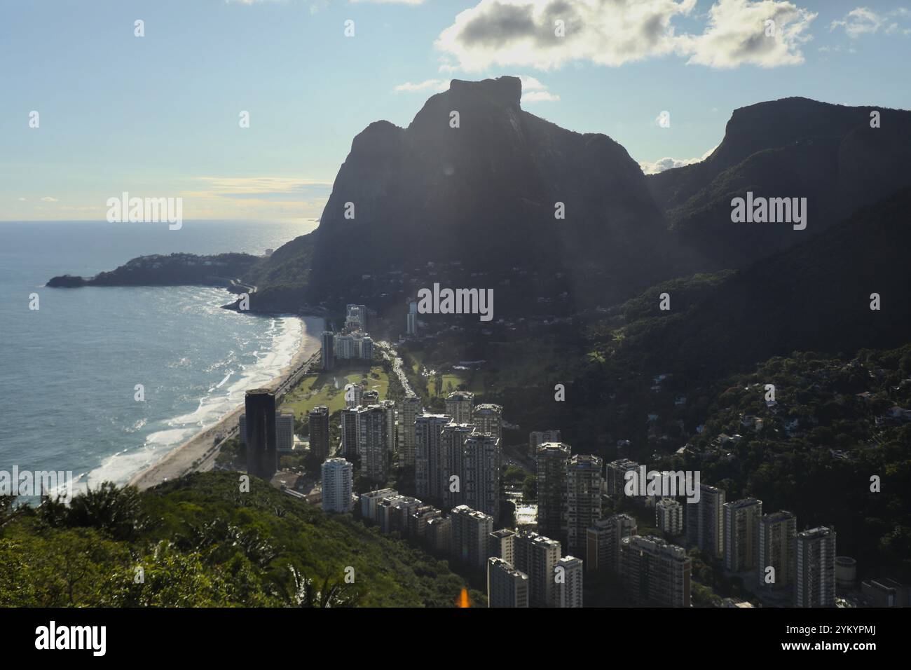 The Pedra da Gavea cliff in Rio de Janeiro, Brazil, is seen from the ...