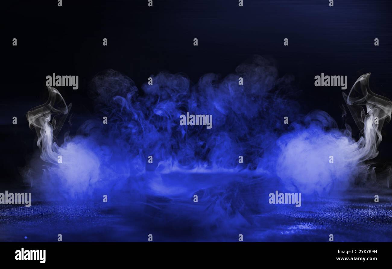 Real smoke blue exploding outwards with center space. Dramatic smoke or ...