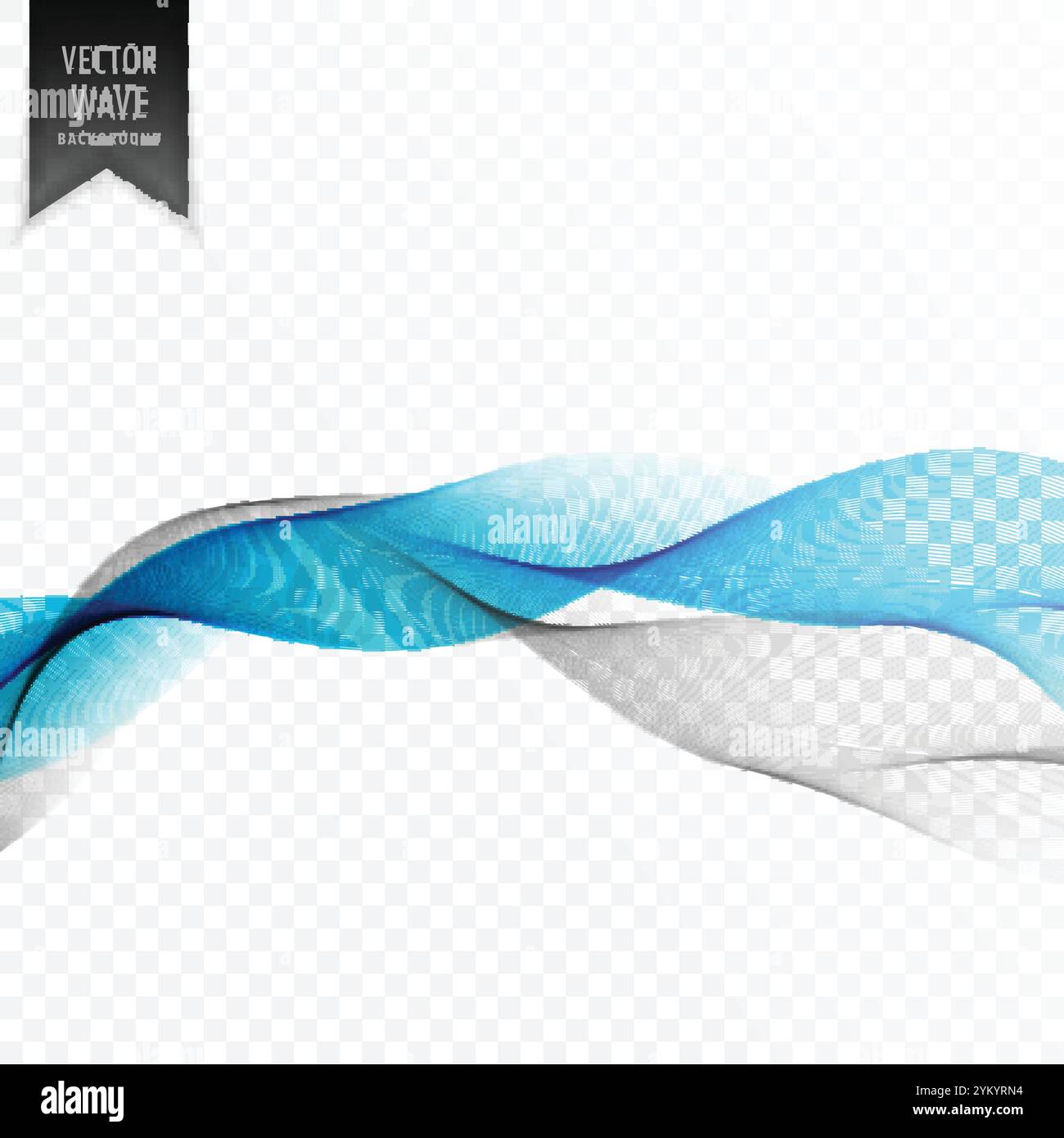 abstract blue and gray wave on transparent background Stock Vector ...