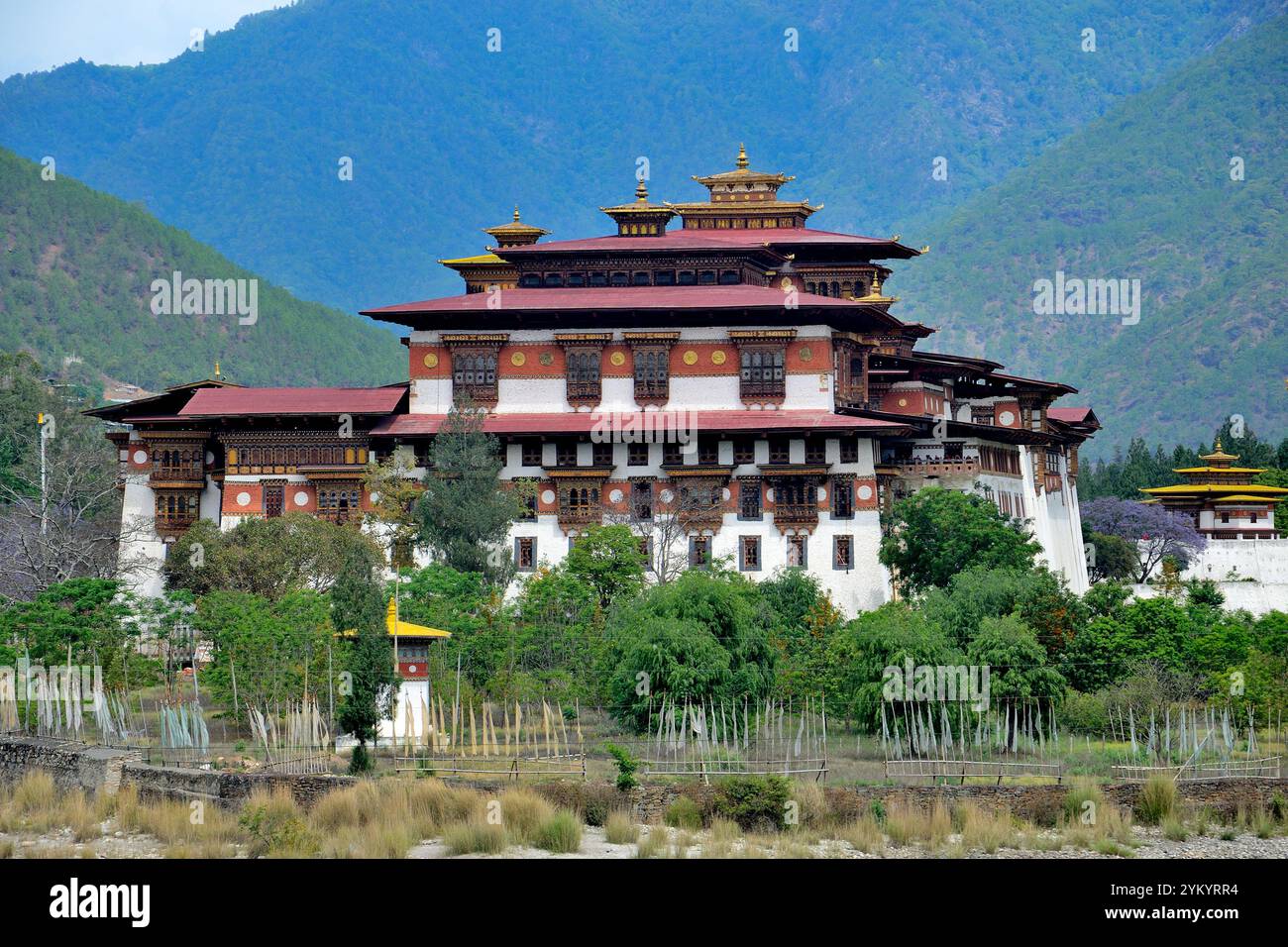 Punakha Dzong, also known as Pungtang Dechen Photrang Dzong, located in ...