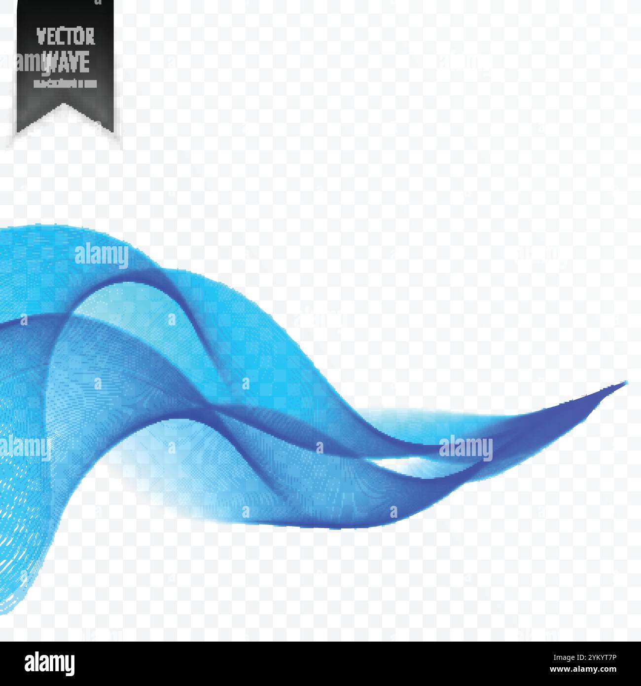 smooth blue transparent wave background vector illustration Stock ...