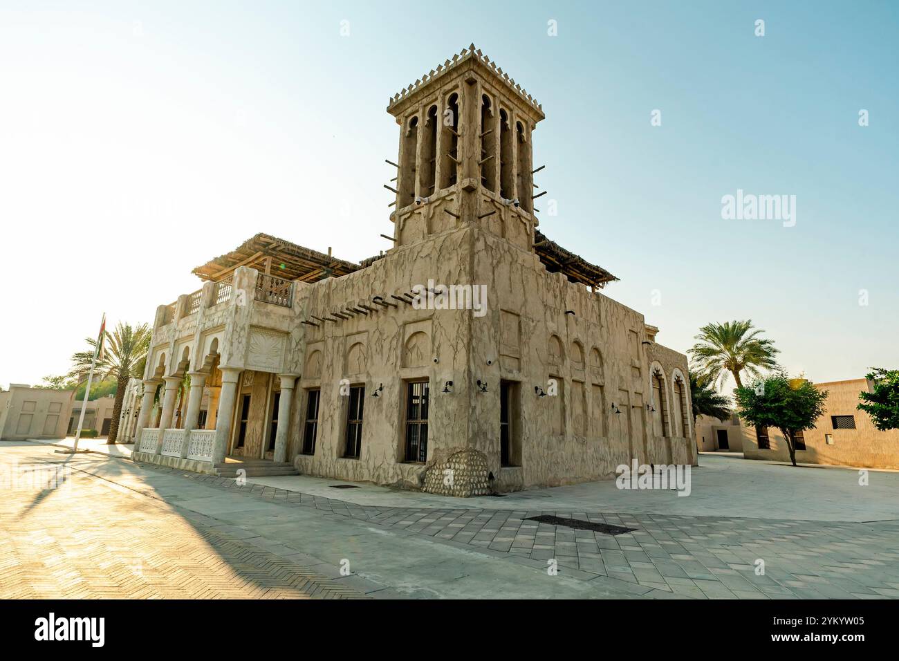 Old Dubai. Traditional Arabic streets in historical Al Fahidi district ...