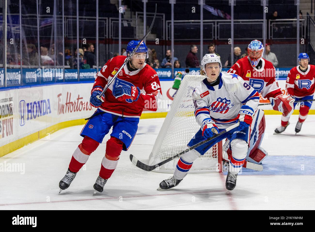Rochester, New York, USA. 13th Nov, 2024. Laval Rocket defenseman ...