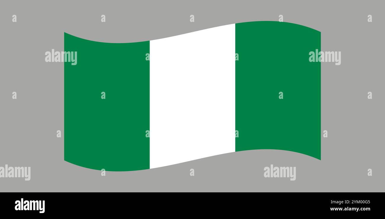 Flag of Nigeria. Nigerian national symbol in official colors. Template icon. Abstract vector ...