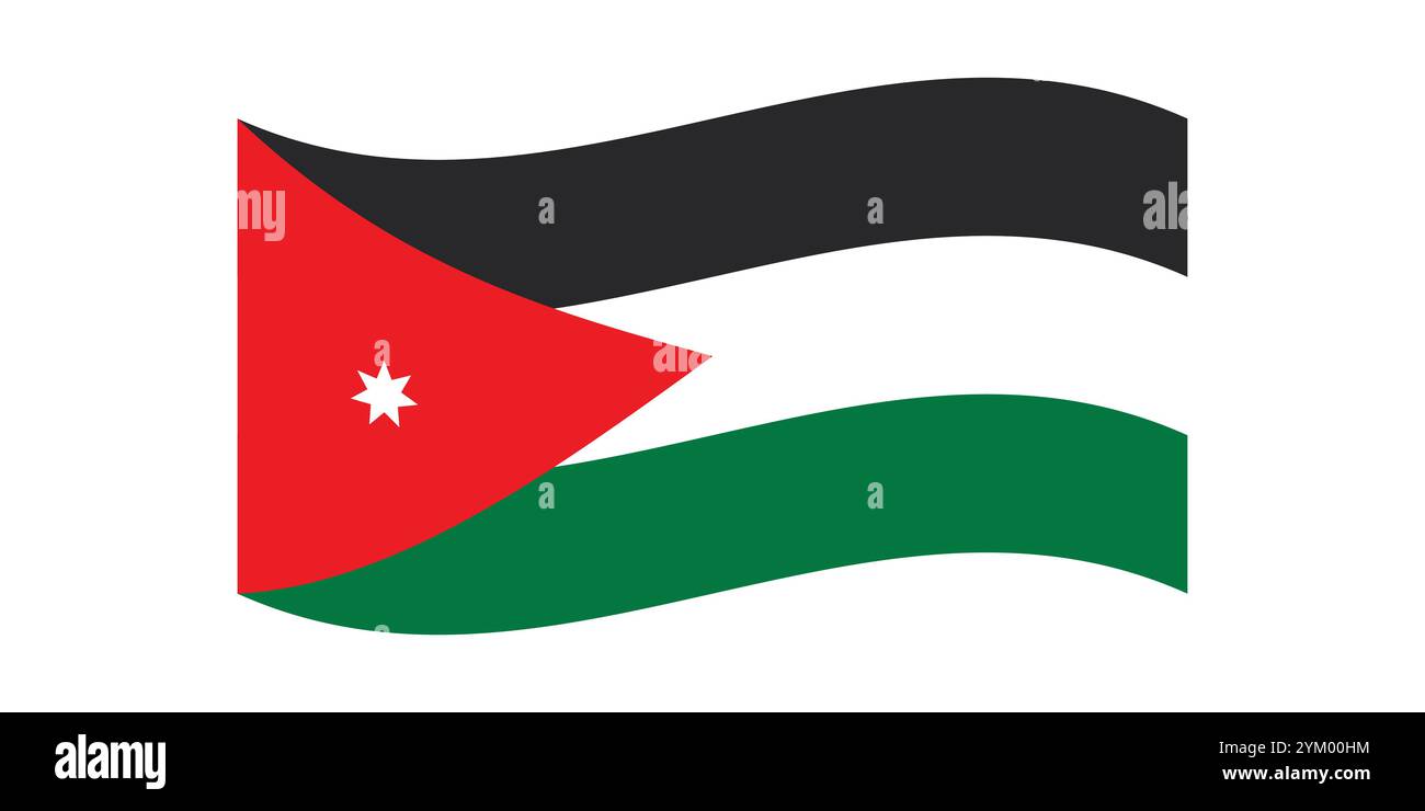 Flag of Jordan. National symbol in official colors. Template icon ...