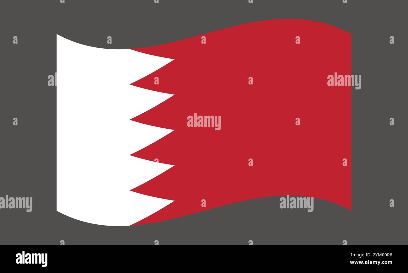 Flag of Bahrain. National symbol in official colors. Template icon ...