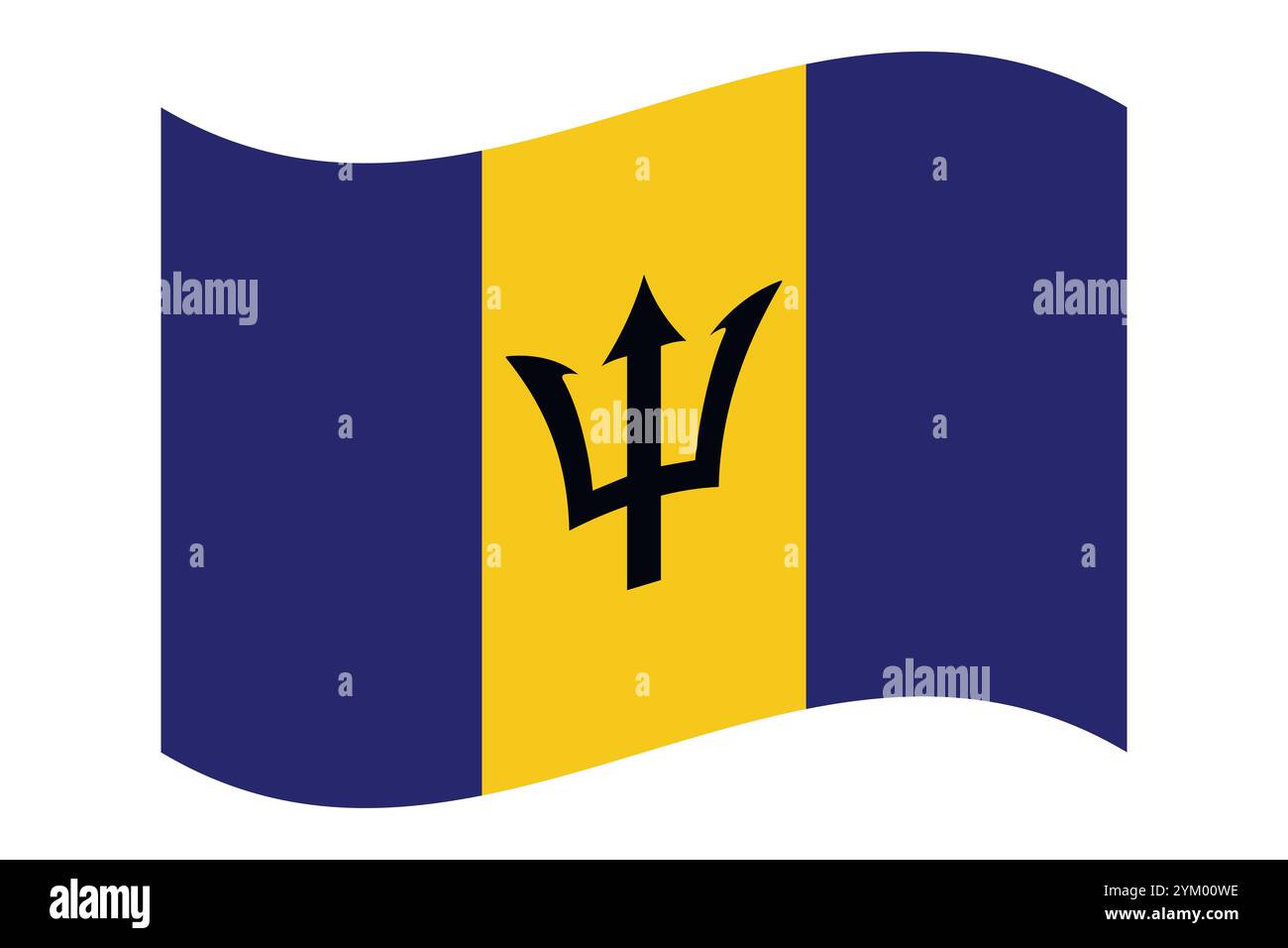 Flag of Barbados. National symbol in official colors. Template icon ...