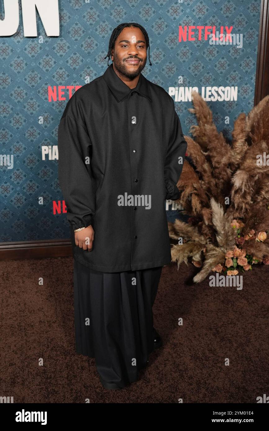 Malcolm Washington poses at the premiere of the film "The Piano Lesson ...