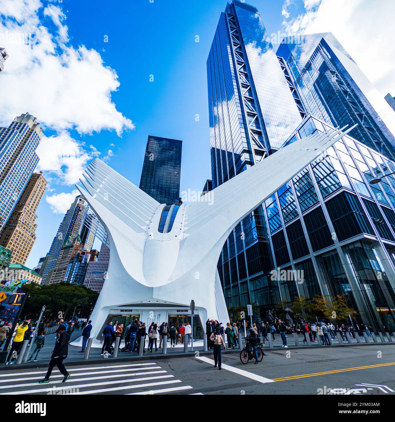 Oculus World Trade Center as seen from the 911 memorial. The Oculus is ...