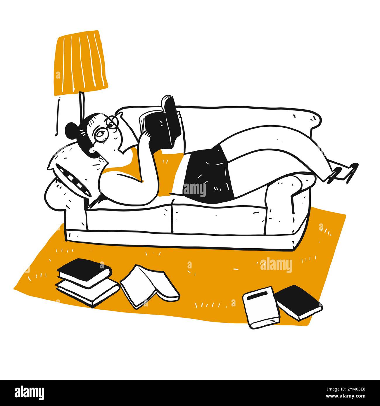 The drawing character of people reading a book. Vector illustration in ...