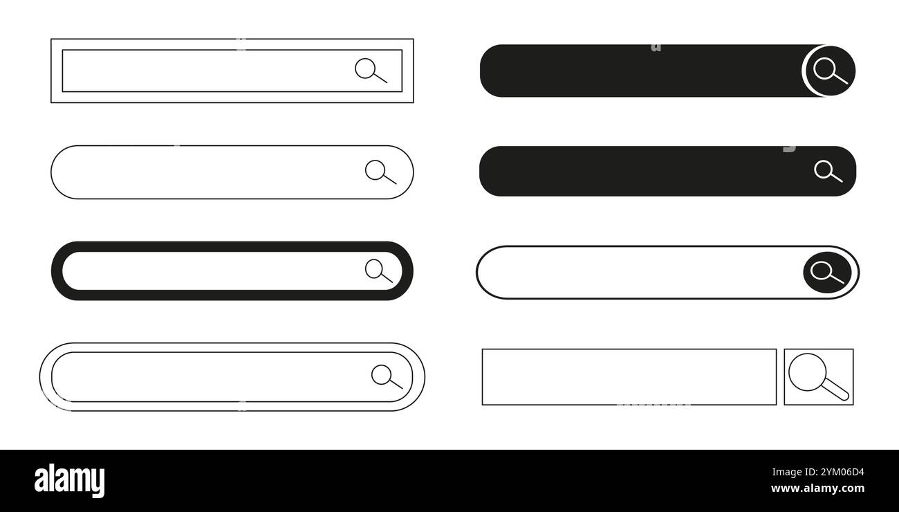 Search bar finder, modern frame text box, form with magnifier ...