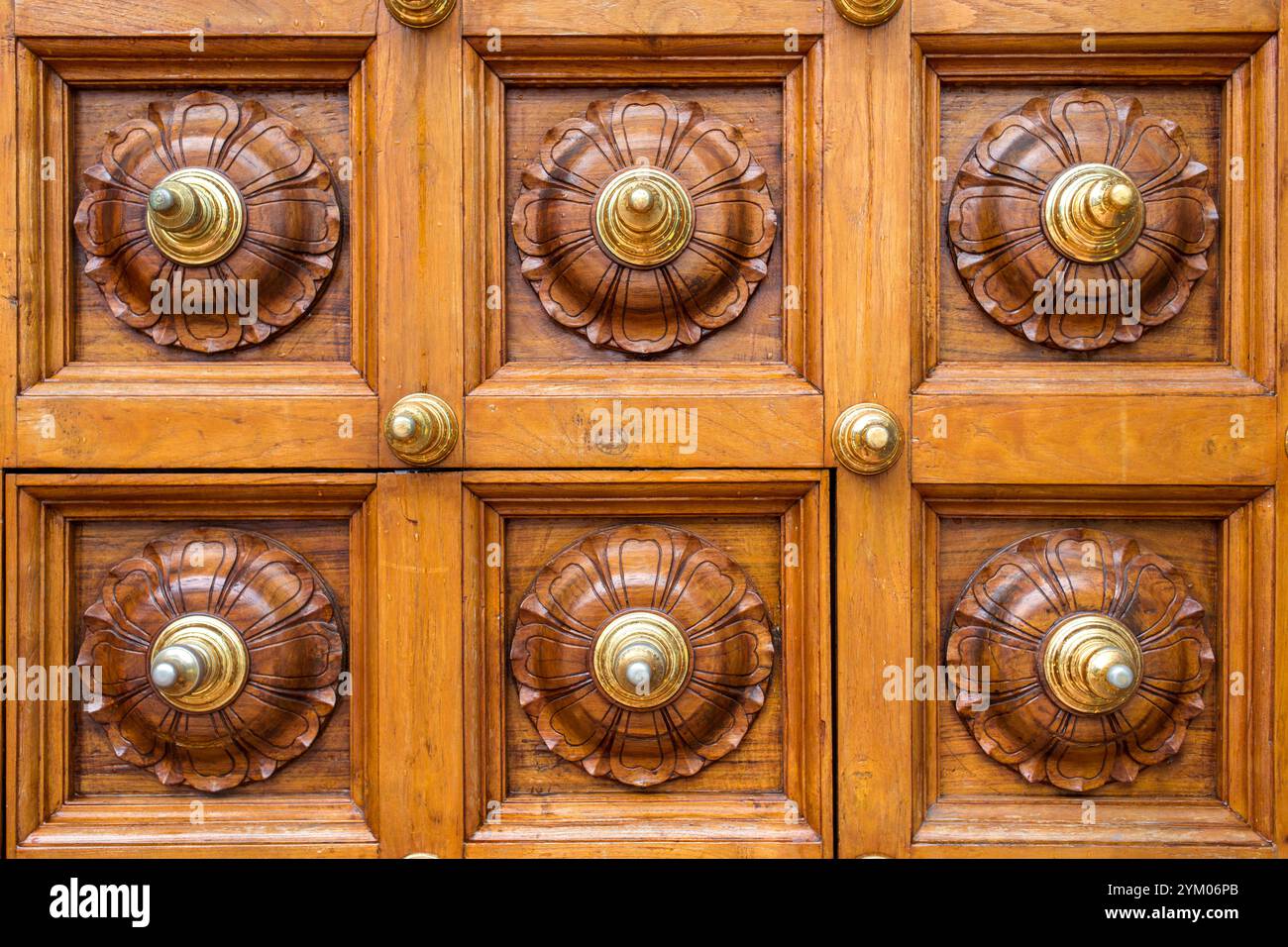 highly decorated wooden doors of Hindu temple in Singapore Stock Photo ...