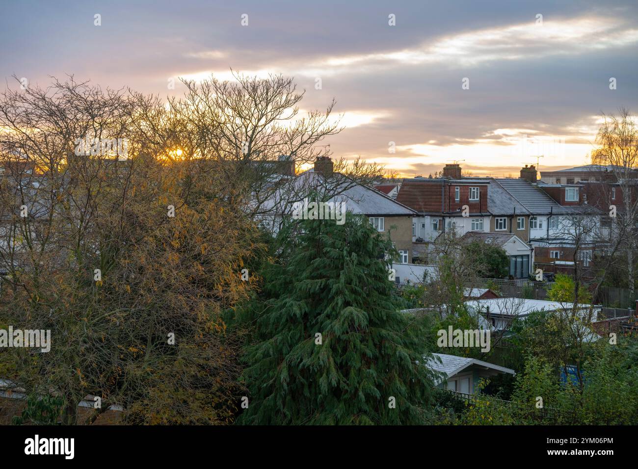 Wimbledon, London, UK. 20th Nov, 2024. Frost covered rooftops and ...