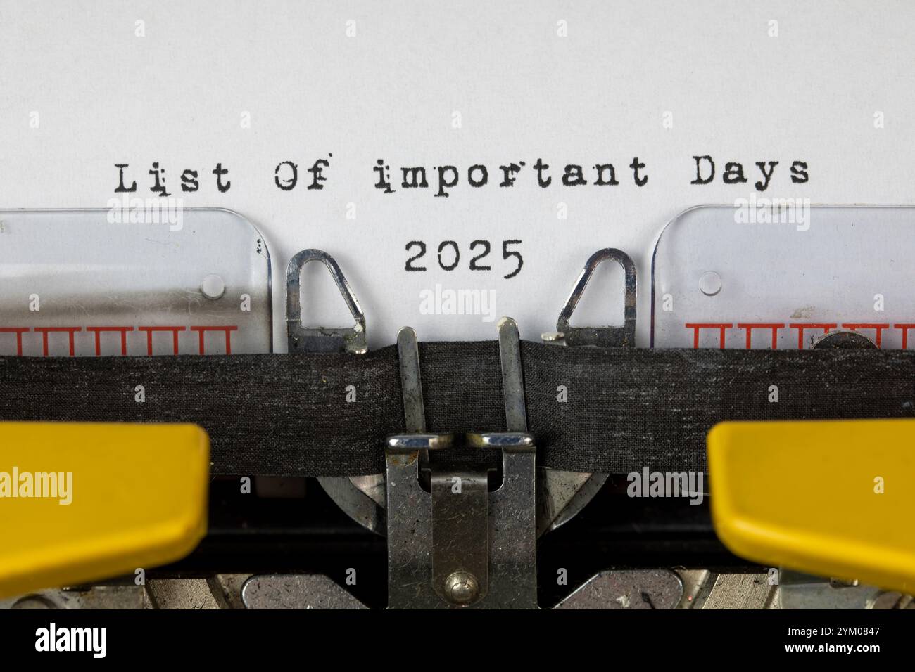 List Of important Days 2025 written on an old typewriter Stock Photo ...