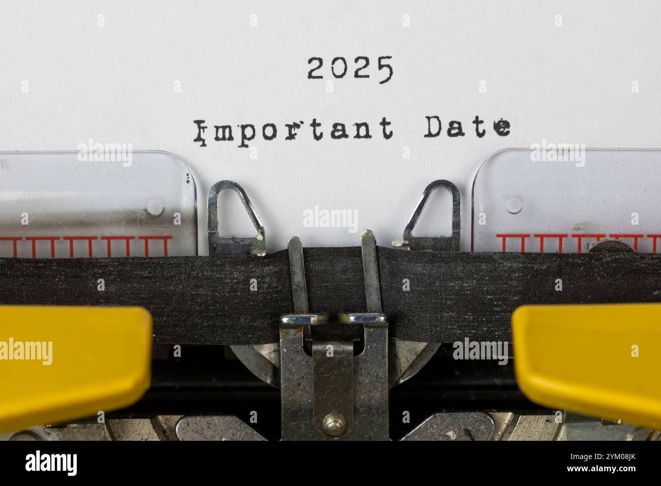 important Date 2025 written on an old typewriter Stock Photo - Alamy