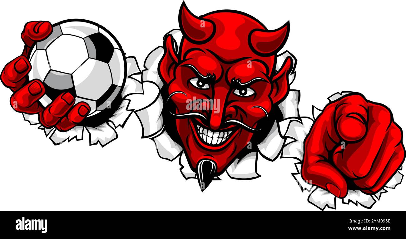 Devil Soccer Football Ball Mascot Illustration Stock Vector Image & Art ...