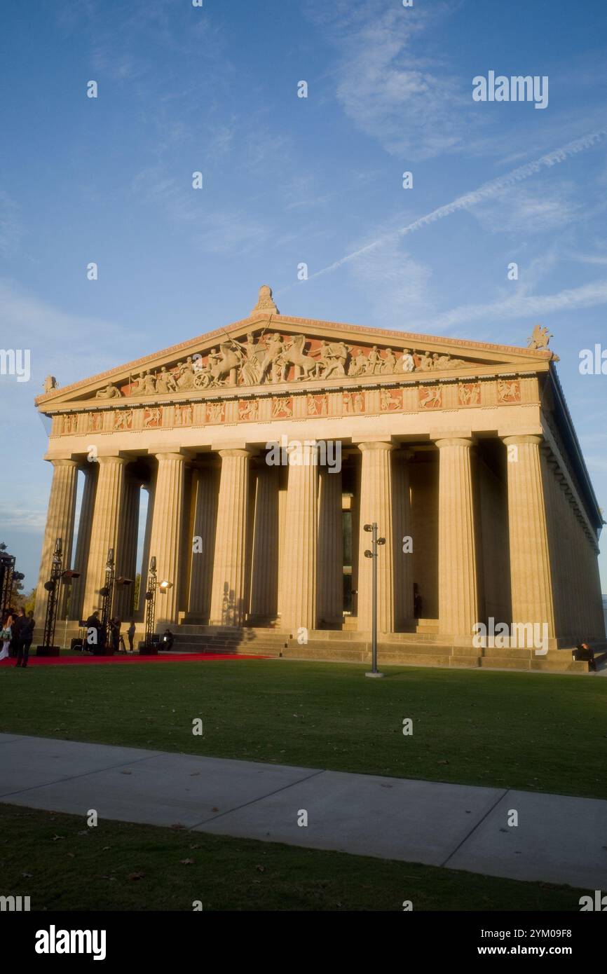 Nashville, USA. 19th Nov, 2024. A view of the full scale replica of the Parthenon in Nashville ...