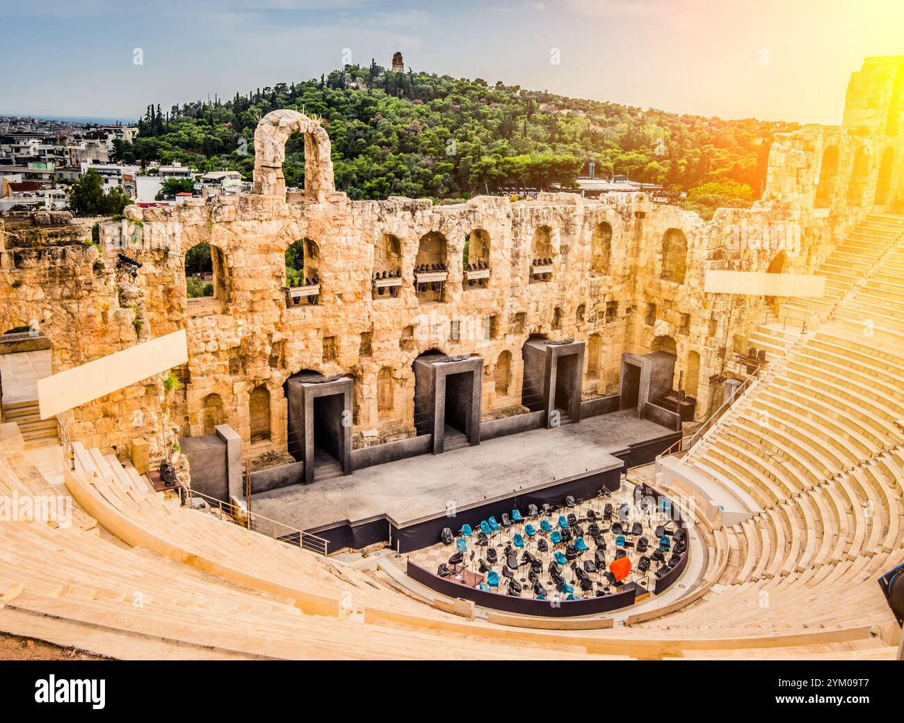 Herodes Atticus amphitheater in Acropolis, Athens, Greece Stock Photo ...