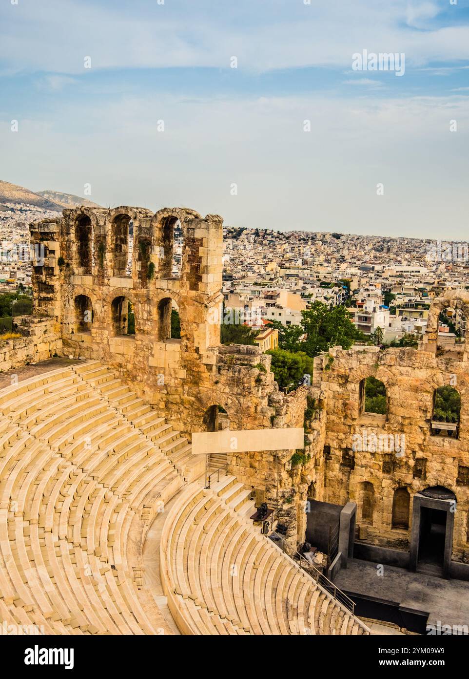Ancient Herodes Atticus amphitheater in Acropolis, Athens, Greece Stock ...