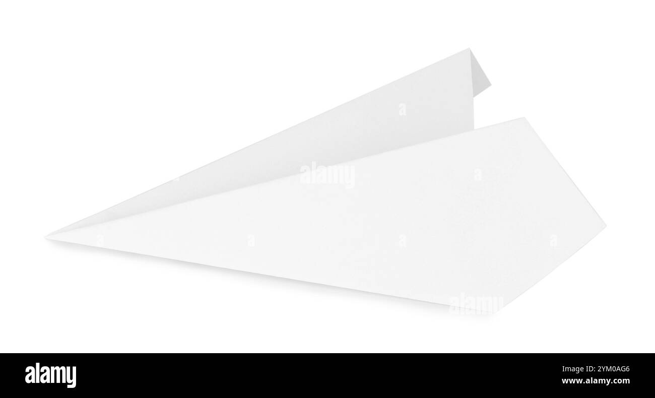One handmade paper plane isolated on white Stock Photo - Alamy