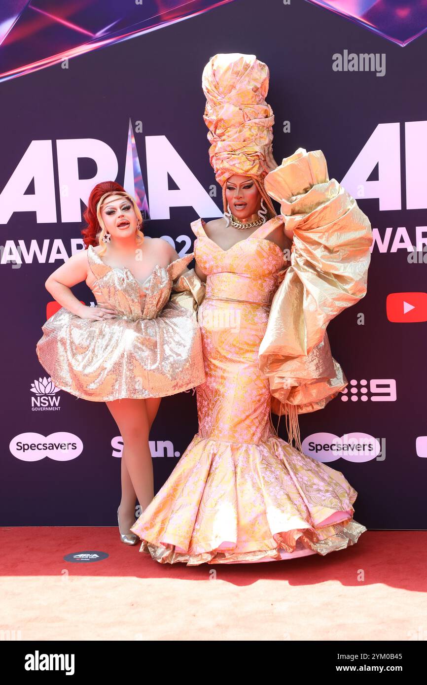 Sydney, Australia. 20th November 2024. Hannah Conda and Kween Kong arrive on the red carpet for ...