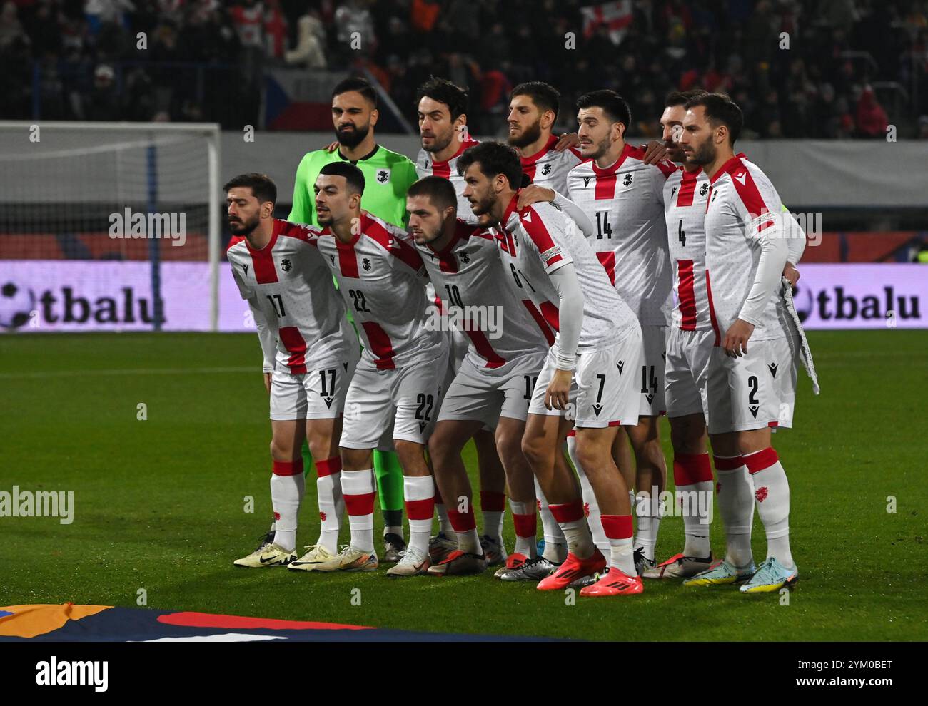 Olomouc, Czech Republic. 19th Nov, 2024. Georgian team pose prior to ...