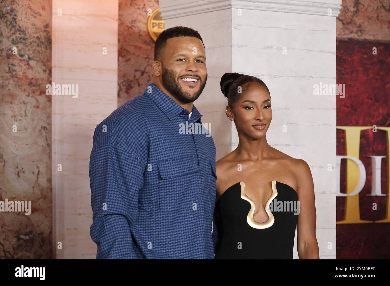 November 18, 2024, Los Angeles, California, USA: Aaron Donald, Erica ...