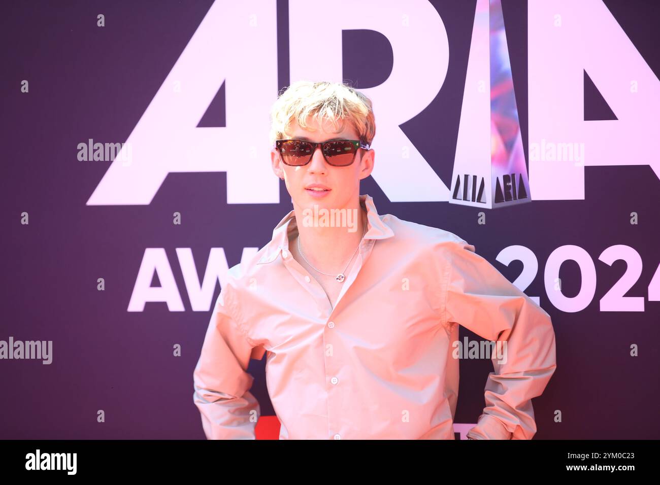 Sydney, Australia. 20th November 2024. Troye Sivan arrives on the red carpet for the 2024 ARIA ...