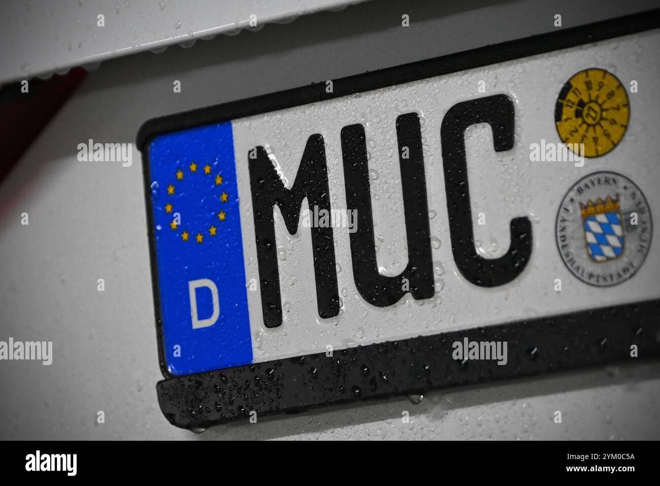 MUC Kennzeichen fuer Muenchen. *** MUC license plate for Munich Stock ...