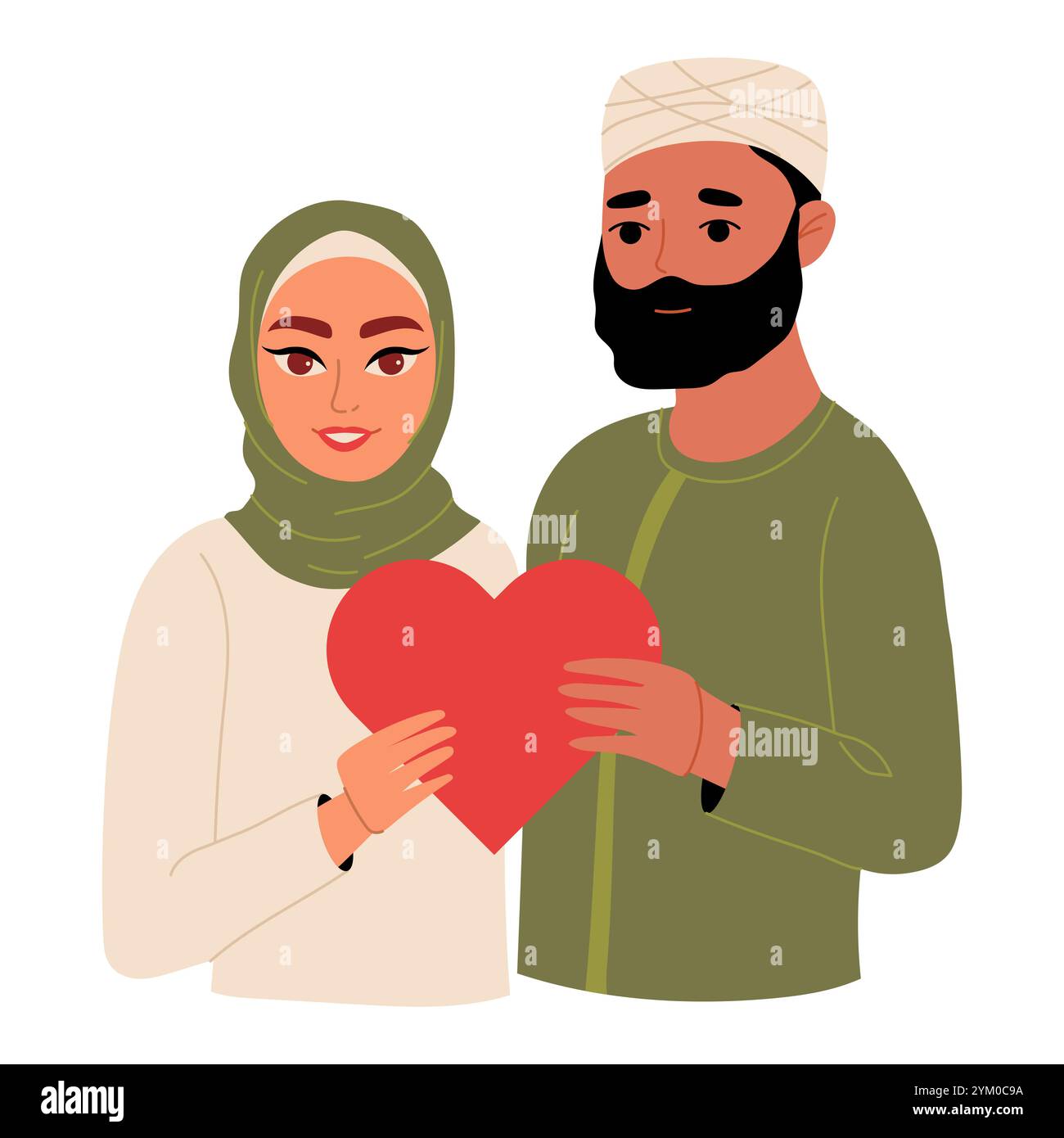 Arab couple holding hands Stock Vector Images - Alamy