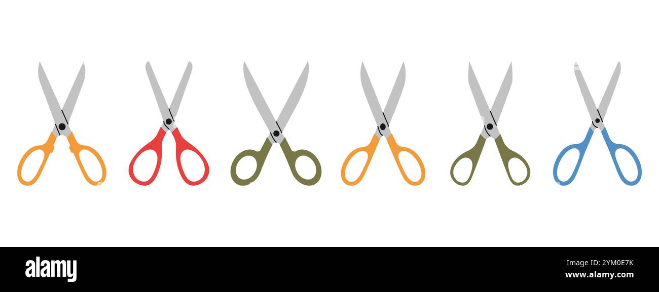 Set of scissors. Hand drawn vector illustration Stock Vector Image ...