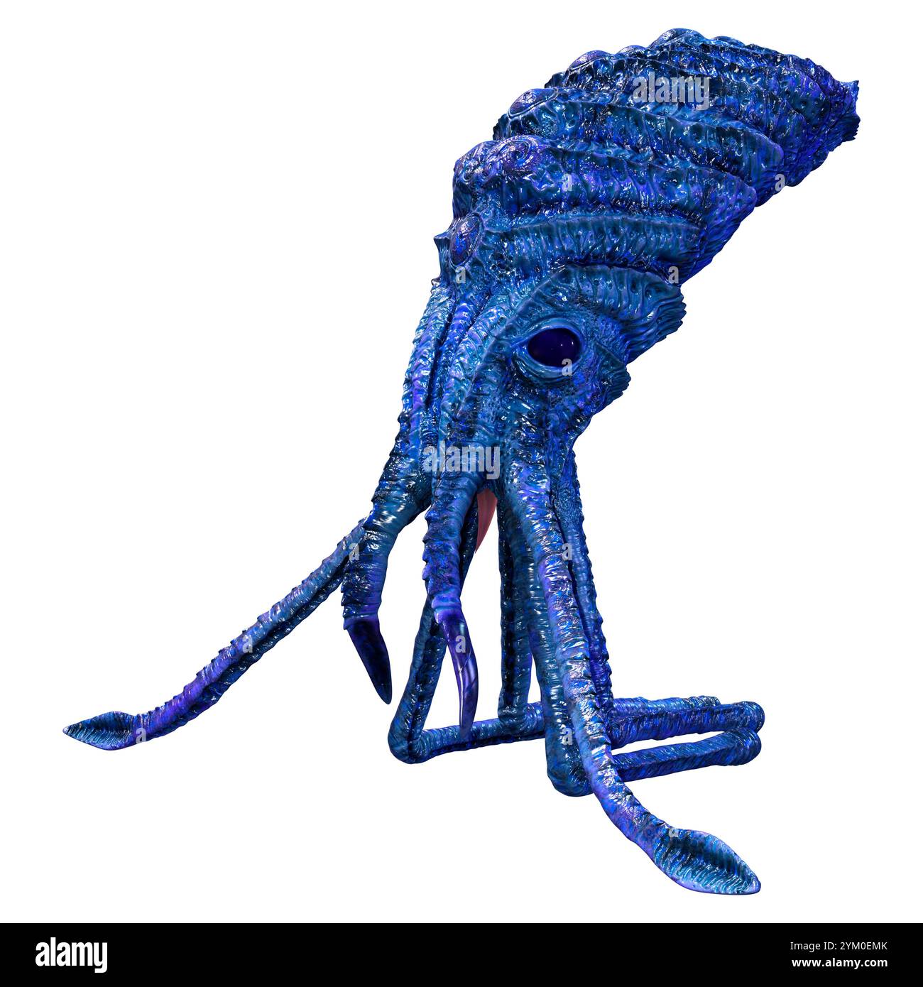 3D rendering of a blue squid isolated on white background Stock Photo ...