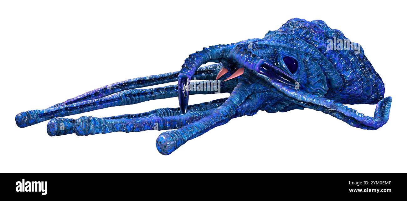 3D rendering of a blue squid isolated on white background Stock Photo ...