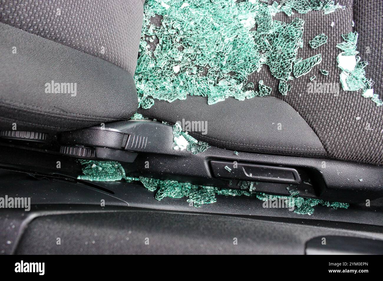 the photo shows the effects of vandalism by thieves of car radios, a ...